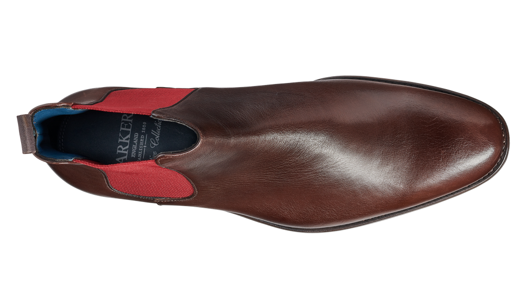 Hopper - Dark Walnut / Burgundy Elastic | Barker Shoes Europe