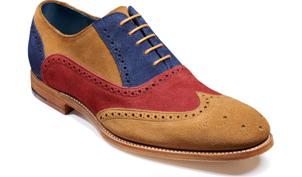Valiant - Burgundy / Navy / Sand Suede | Barker Shoes Europe
