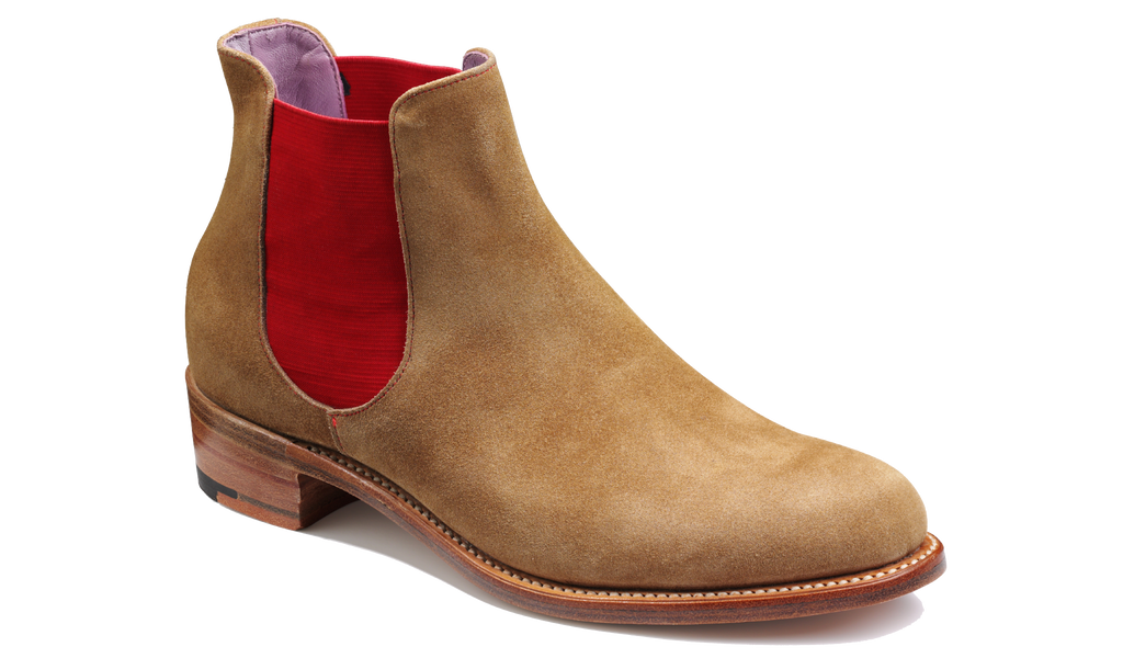 Violet - Snuff Suede Red Elastic | Barker Shoes Europe
